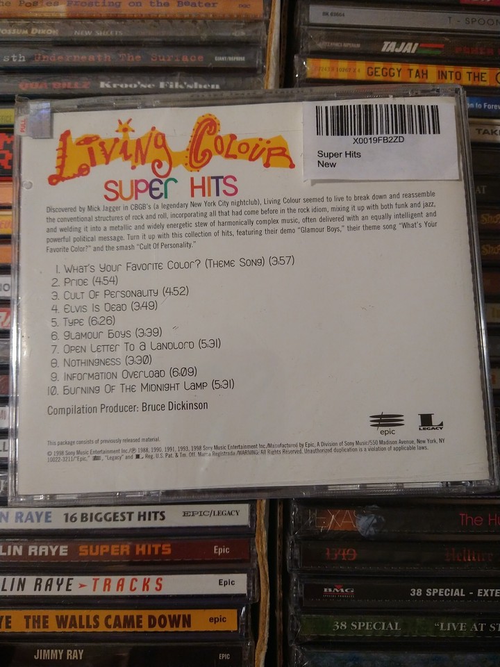 LIVING COLOUR / Super Hits CD 1998 Sony Music NEW SEALED 74646527627| eBay