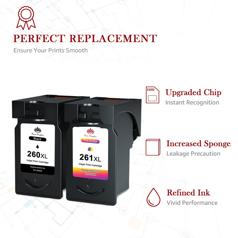 PG-260XL CL-261XL Ink Cartridge Compatible For Canon PIXMA TS6420 ...