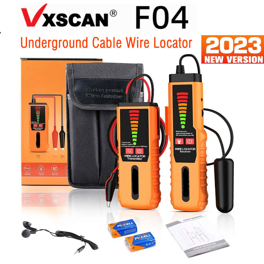 VXSCAN F04 Underground Cable Locator,Wire Tracer with Earphone,Cable ...
