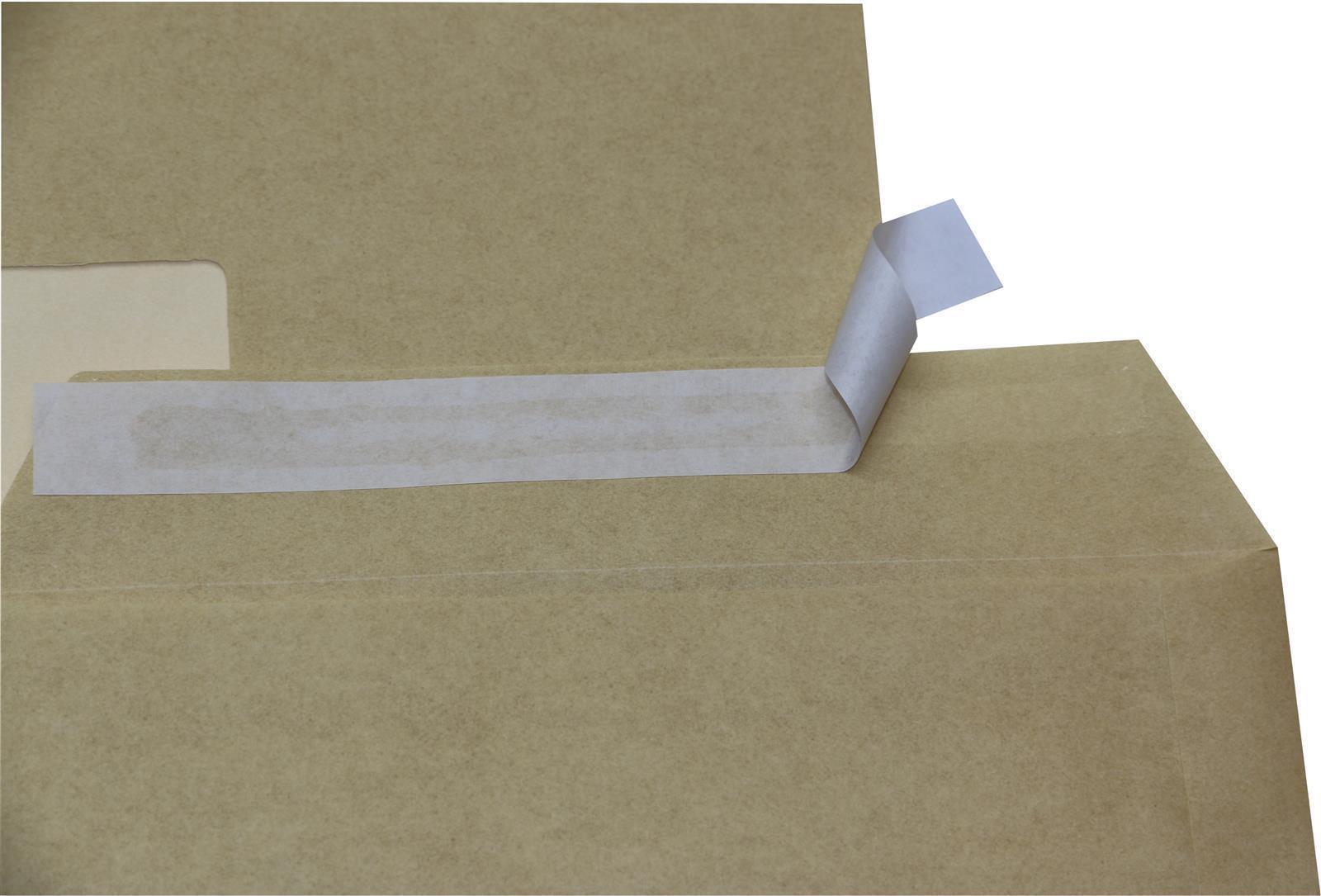 50 St. Versandtaschen DIN A4 C4 braun mit Fenster Briefumschläge Kuvert ...