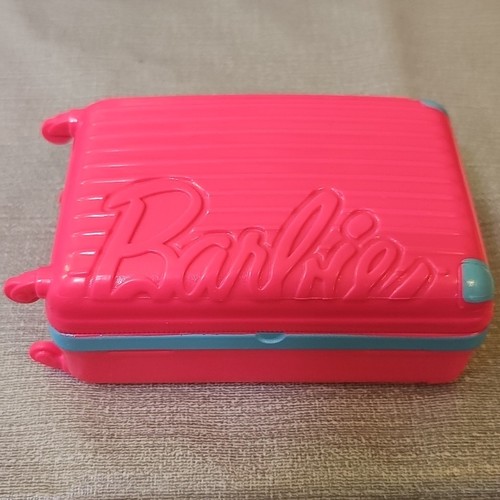Barbie Doll Travel Accessory Pink Luggage Suitcase with Handle & 4 ...