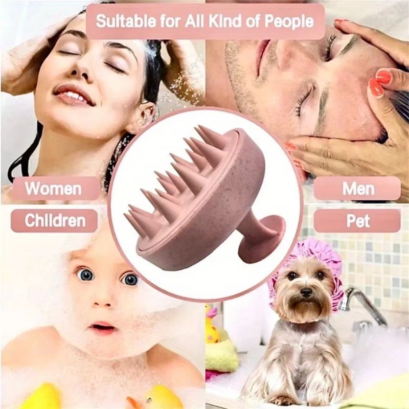 Silicone Shampoo Brush Scalp Massage Comb Hair Washing Body Bath Shower ...