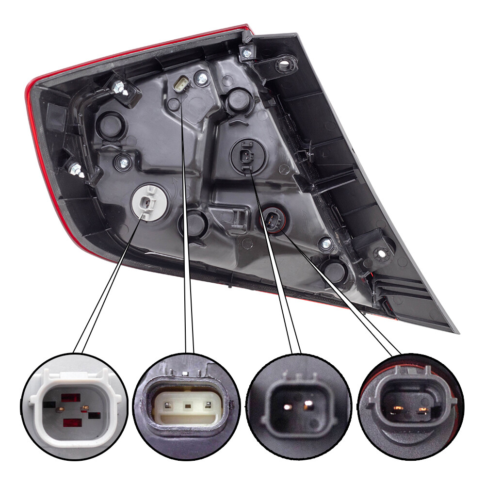 Fits 16-18 Honda Civic Sedan Passengers Tail Light Outer Right Lamp ...