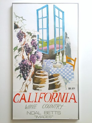 VTG 1980'S NOAL BETTS " CALIFORNIA WINE COUNTRY " LITHOGRAPH PRINT ...