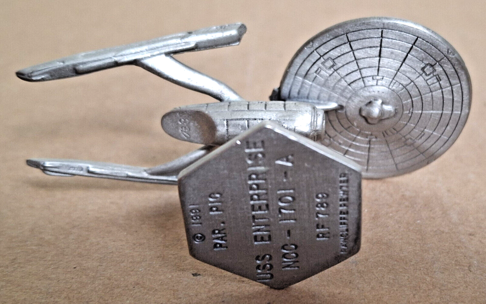 1991 RAWCLIFFE PEWTER STAR TREK USS ENTERPRISE MODEL SHIP NCC-1701-A ...