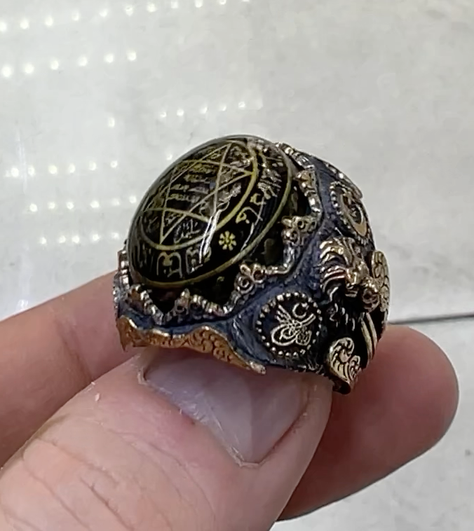 Secret Seal of King Solomon Silver 925 Men’s Ring Demon Protection ...