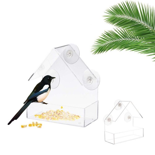 Bird Feeder Window Parrot Food Feeder Bird Feed Box Birdfeeders O0C5 | eBay