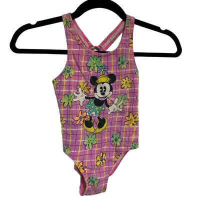 Disney Baby Y2K Vintage Minnie Mouse Plaid Floral Bather Suit Size 3T ...