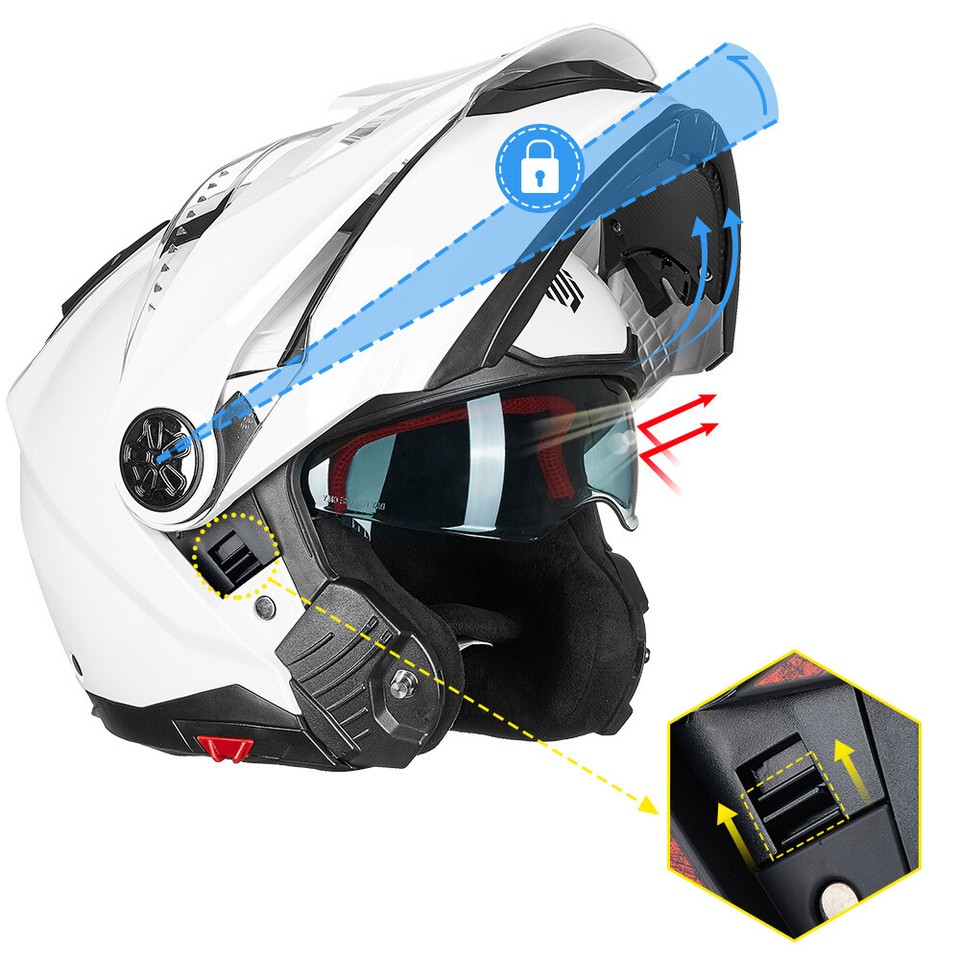 ILM Refurbish Motorcycle Full Face Modular Helmet ATV Snowmobile Casco ...