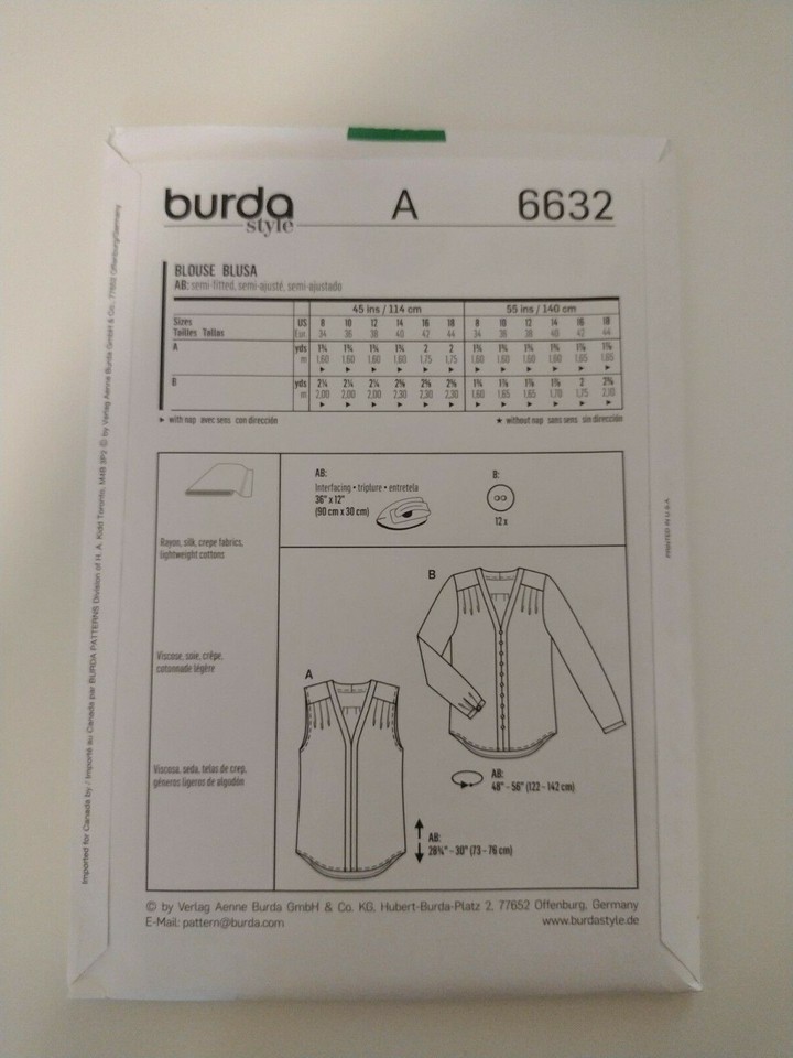 New Assorted Sewing Patterns Burda Range 6614 - 6781 | eBay UK