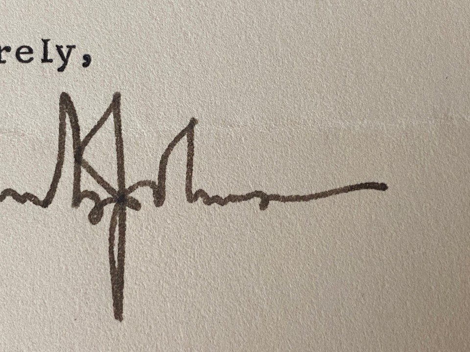 Lyndon B. Johnson Post JFK Assassination Letter Nov 29, 1963 Signed LBJ ...
