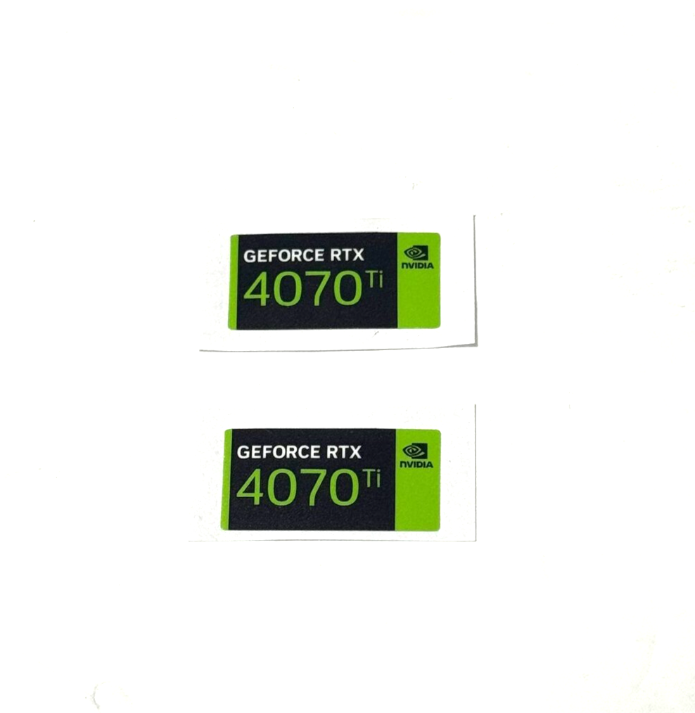 2pcs fits NVIDIA GEFORCE RTX 4070 ti Sticker Label Decal Case Badge ...
