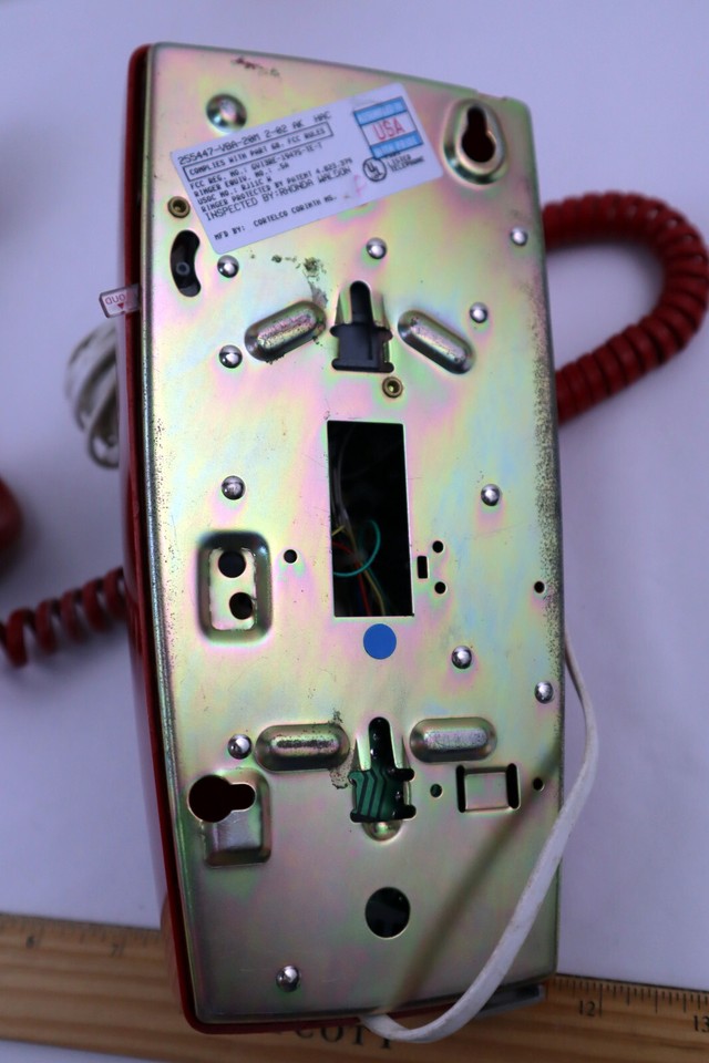 Cortelco 255447-VBA-20M RED Push Button Wall Phone Telephone Single ...