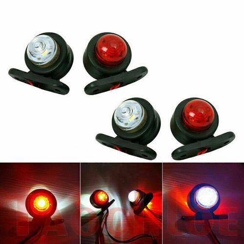 4X 2 LED Red White Side Marker Lights Lamp Outline Car Truck Trailer ...