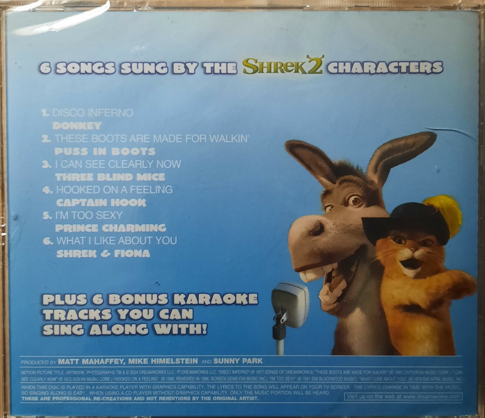 Shrek 2 PARTY CD Music From Far Far Away (CD, 2004 Dreamworks) Kareoke ...