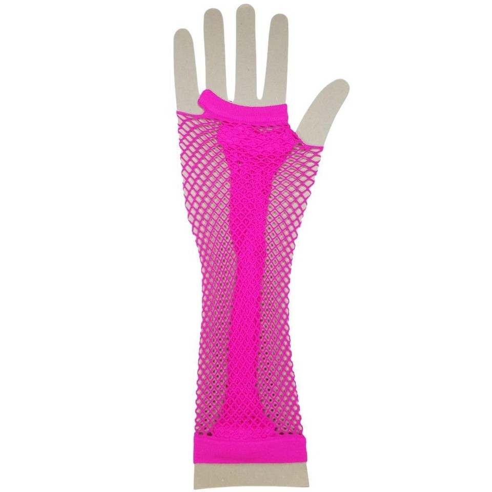 Fingerless Fishnet Gloves Mid Arm Length Pop Rock Star 80s Costume Hot ...
