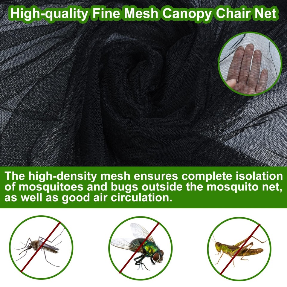 63" H Mosquito Net Cover for Canopy Chair, Bug Barrier Mosquitos Mesh ...