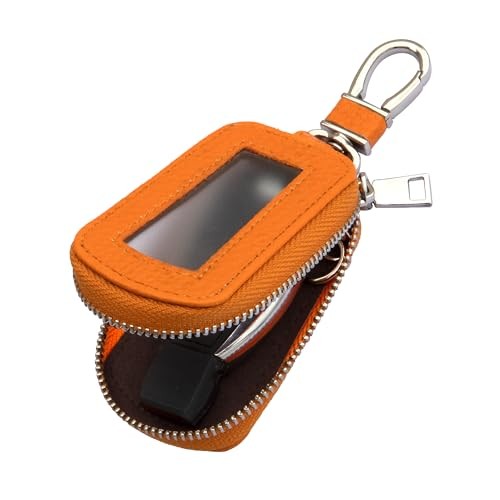 Premium Leather Key Fob Case - Universal Car Key Holder Orange | eBay