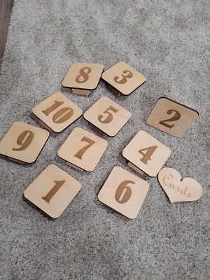 Gorgeous Rustic Hand Made Wooden Table Numbers 1-10 From ETSY | eBay