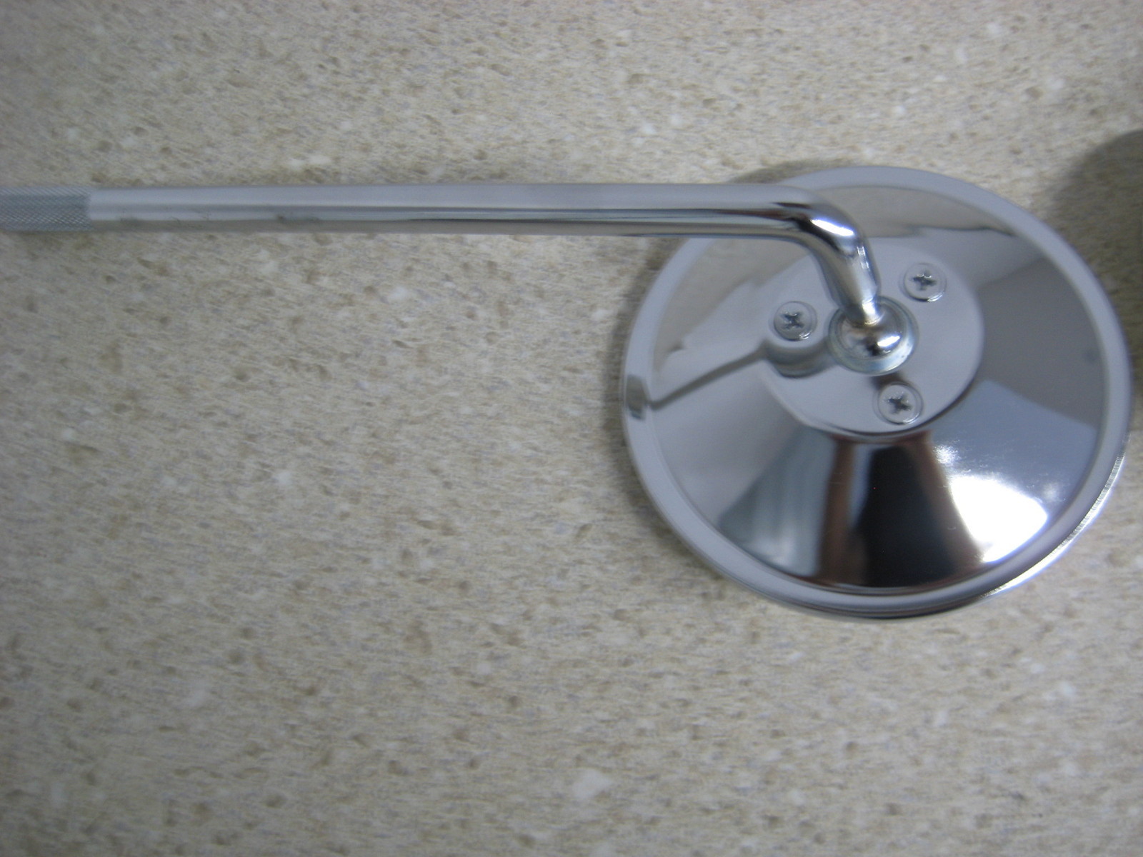 NOS Universal 4" Round Mirror With 8" Stem Fits 3/4" 7/8" 1" Handlebars ...