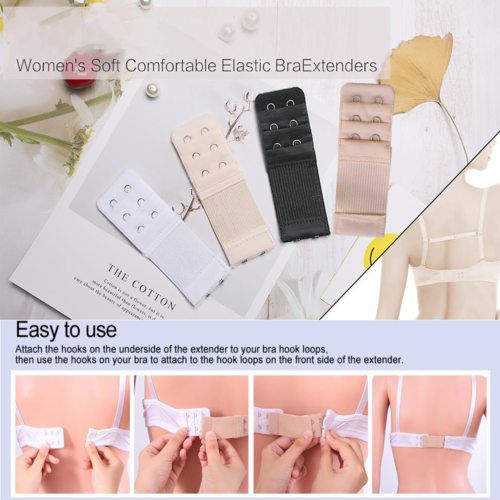 4Pcs Adjustable Bra Extender 2/3/4 Hooks with Elastic Underwear Strap ...