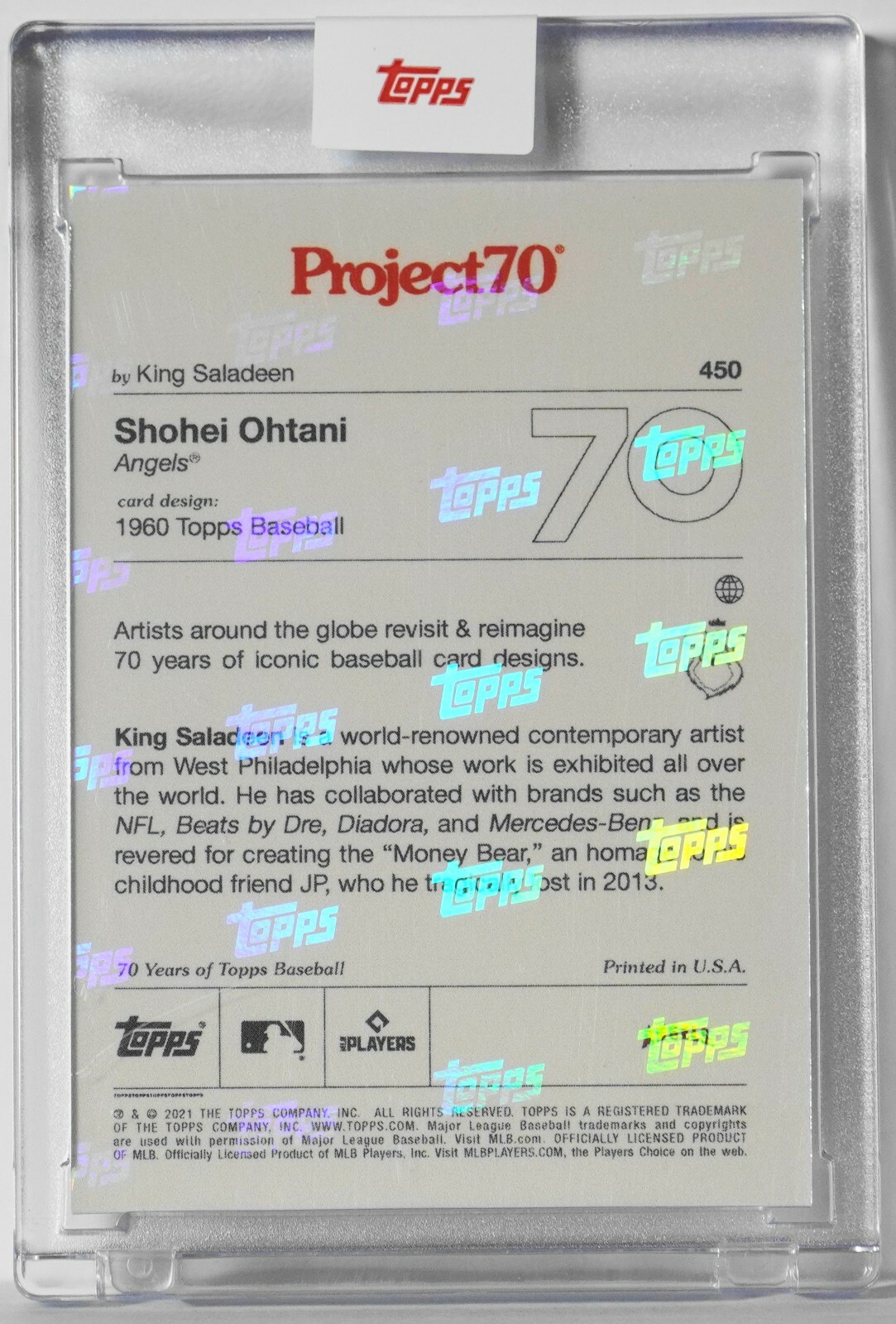 2021 Topps Project 70 - King Saladeen 1960 Topps Baseball #450 Shohei ...
