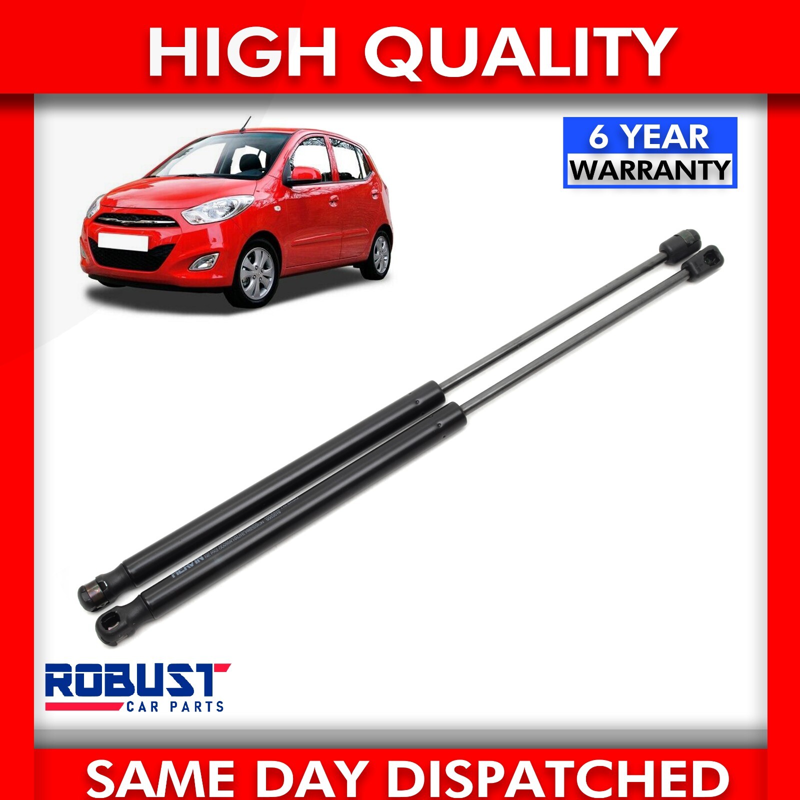 2X FOR HYUNDAI i10 HATCHBACK REAR BOOT GAS TAILGATE STRUTS 360N ...