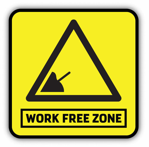 Work Free Zone Warning Sign Funny Car Bumper Sticker Decal 5" x 5" | eBay