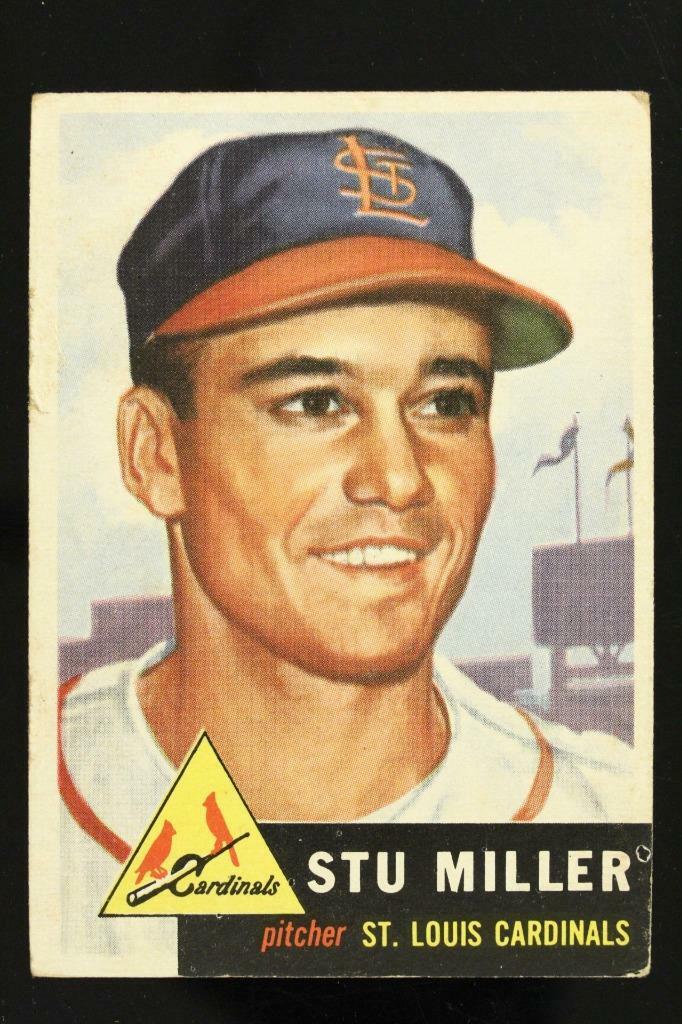Vintage 1953 Baseball Card TOPPS #183 STU MILLER Pitcher St Louis ...