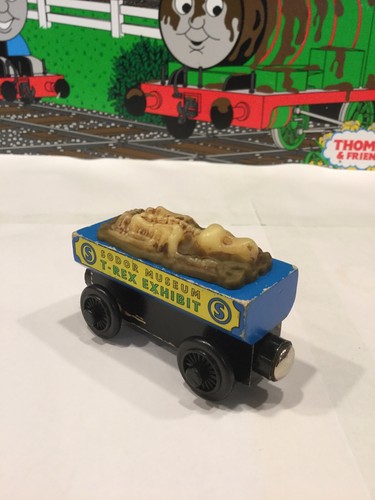 Thomas & Friends Wooden Train Tank Engine - Sodor Museum T-Rex Fossil ...