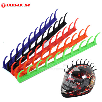 Racing Motorcycle Helmet Mohawk Spikes Reflective Sticker Rubber ...