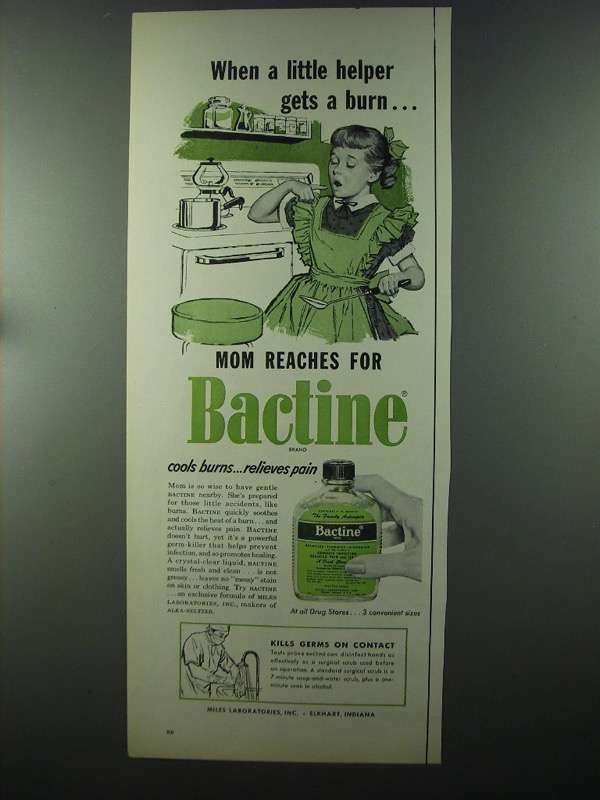 1956 Bactine Antiseptic Ad - Little Helper Gets a Burn | eBay