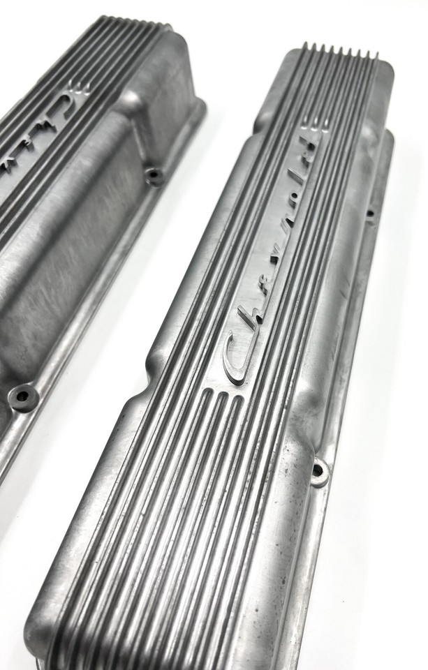 Holley Aluminum Finned "Chevrolet" Script Valve Covers For Small Block ...