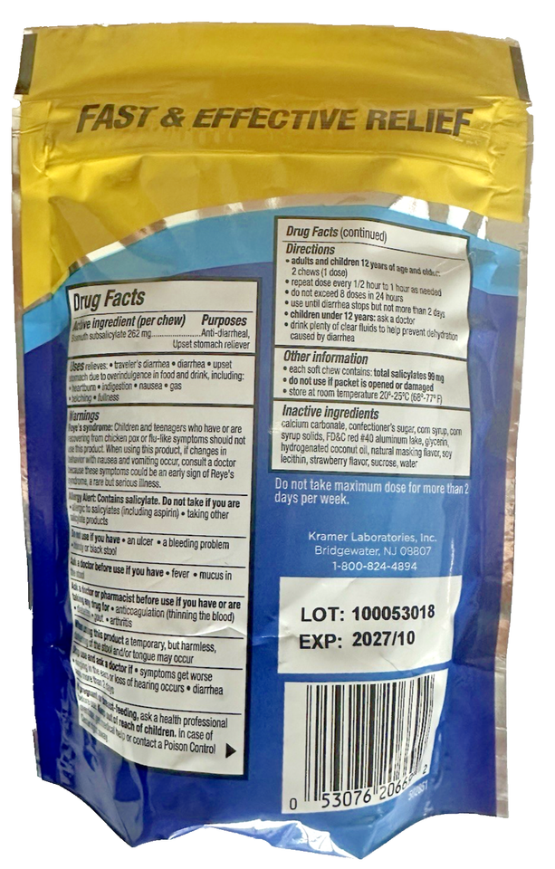 KAOPECTATE 24 Soft Chews STRAWBERRY Anti-Diarrheal Upset Stomach ...