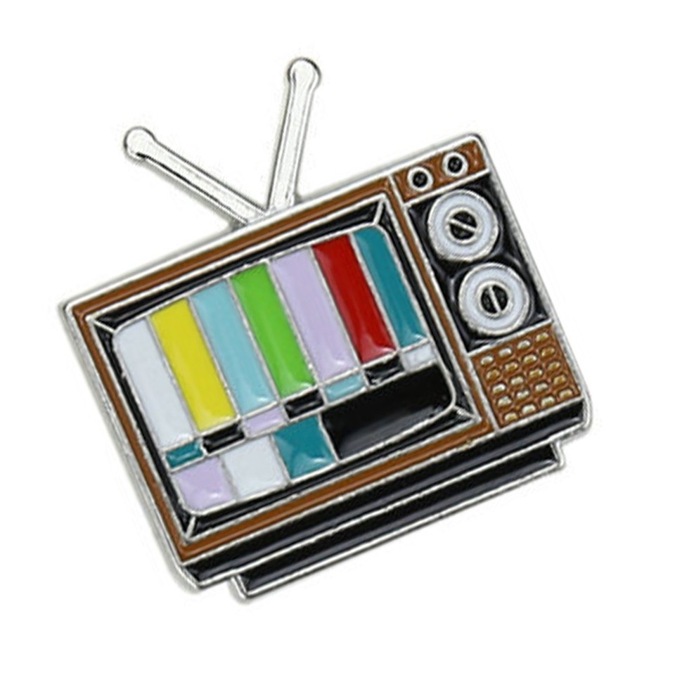 2PCS Retro TV Channel Shape Breastpin Creative Brooches Unique Brooch ...