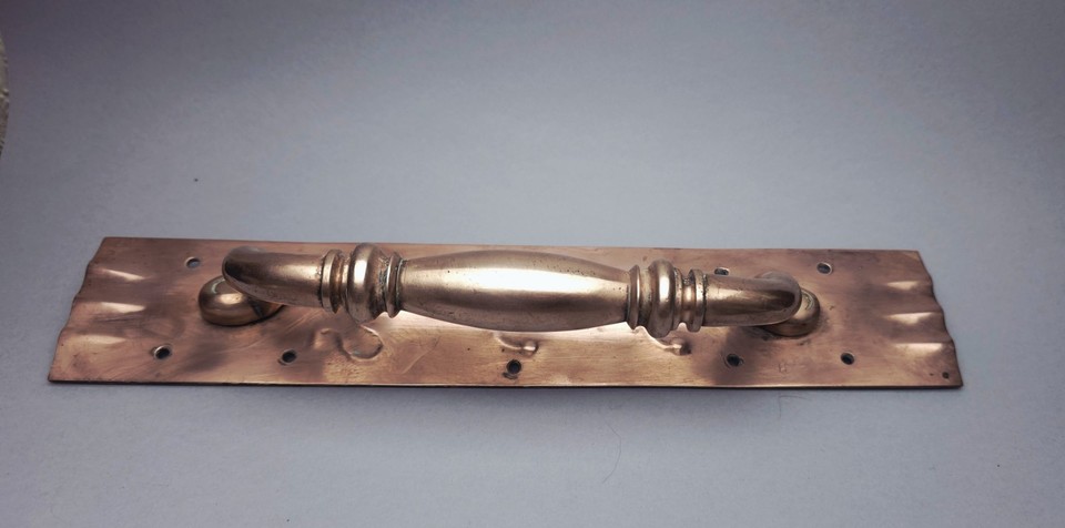Reclaimed Copper Door Finger Plates And Door Handle Large Heavy Vintage ...