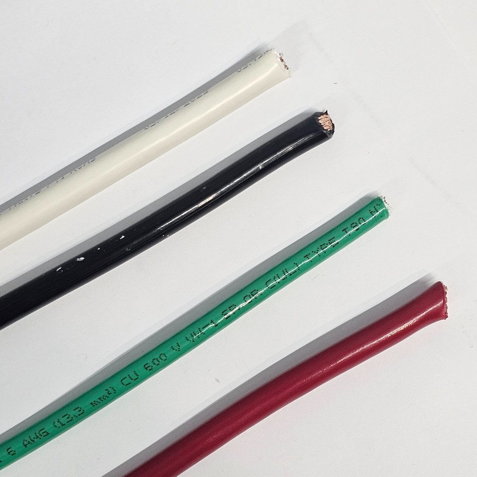 6 AWG COPPER WIRE THHN RED BLACK GREEN WHITE 25-500FT | eBay