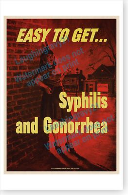 WWII Easy To Get Syphilis And Gonorrhea Retro VD Warning Poster | eBay