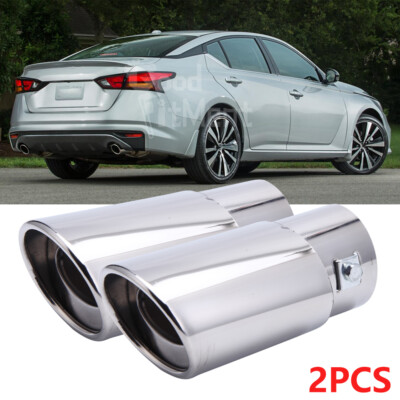 2PCS Exhaust Pipe Tip Rear Tail Muffler Stainless Steel For Nissan ...