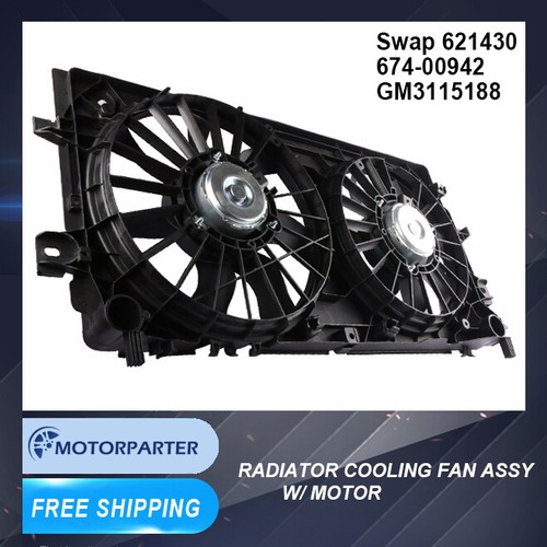 Dual Radiator Cooling Fan W/ MOTOR For Pontiac Grand Prix Chevy Impala ...