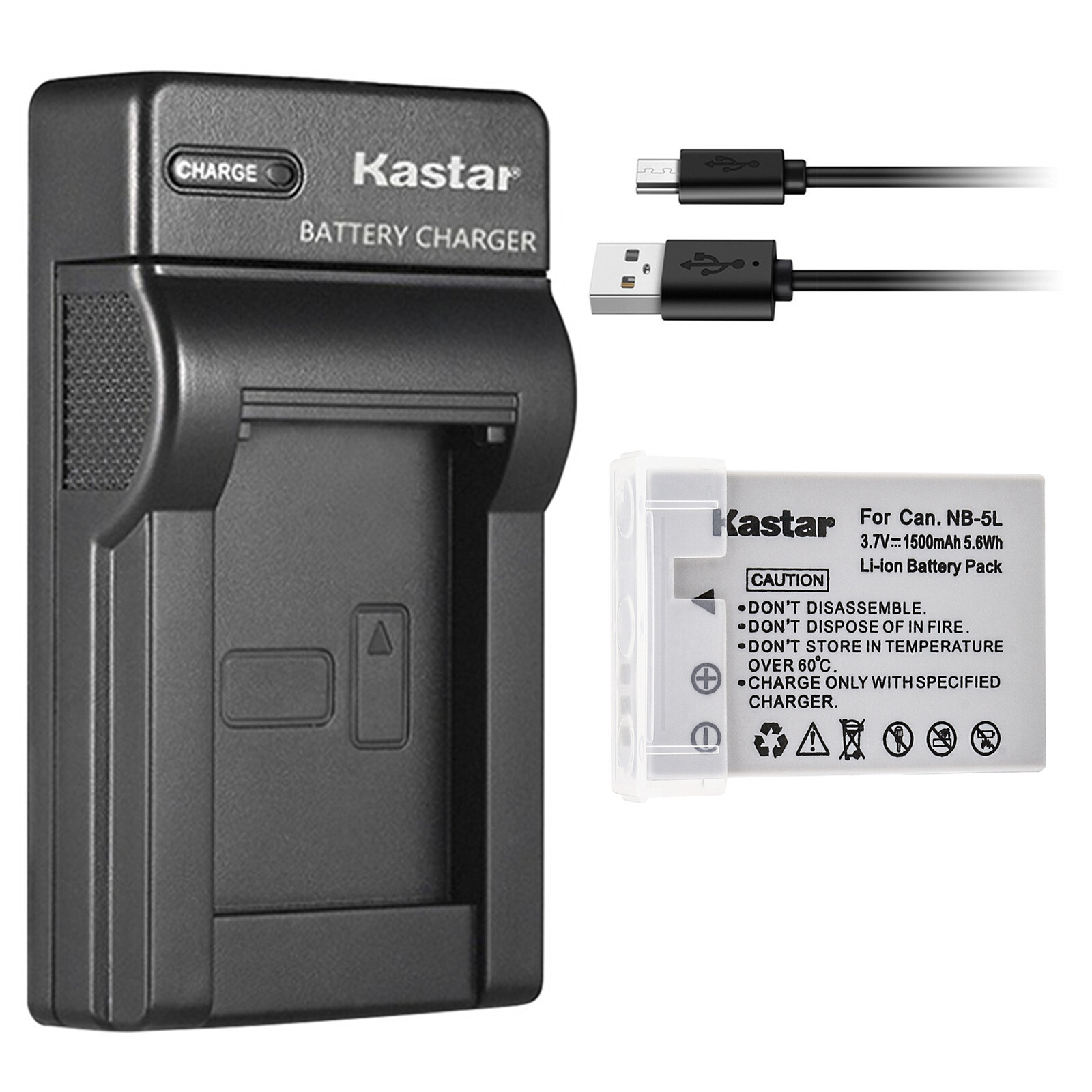 Kastar Battery Slim USB Charger for Canon NB-5L NB5LH PowerShot SD870 ...