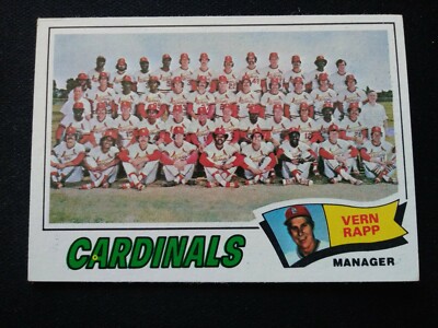 1977 Topps Baseball Card # 183 St. Louis Cardinals Team CL - Vern Rapp ...