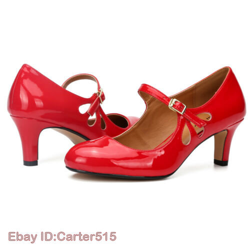 Womens Mens Kitten Heels Patent Leather Crossdresser Trans Shoes Plus ...