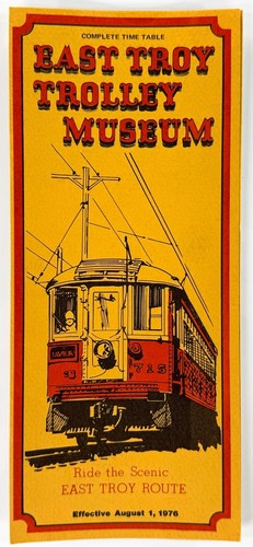 1976 East Troy WI Trolley Museum Time Table Wisconsin Vintage Travel ...