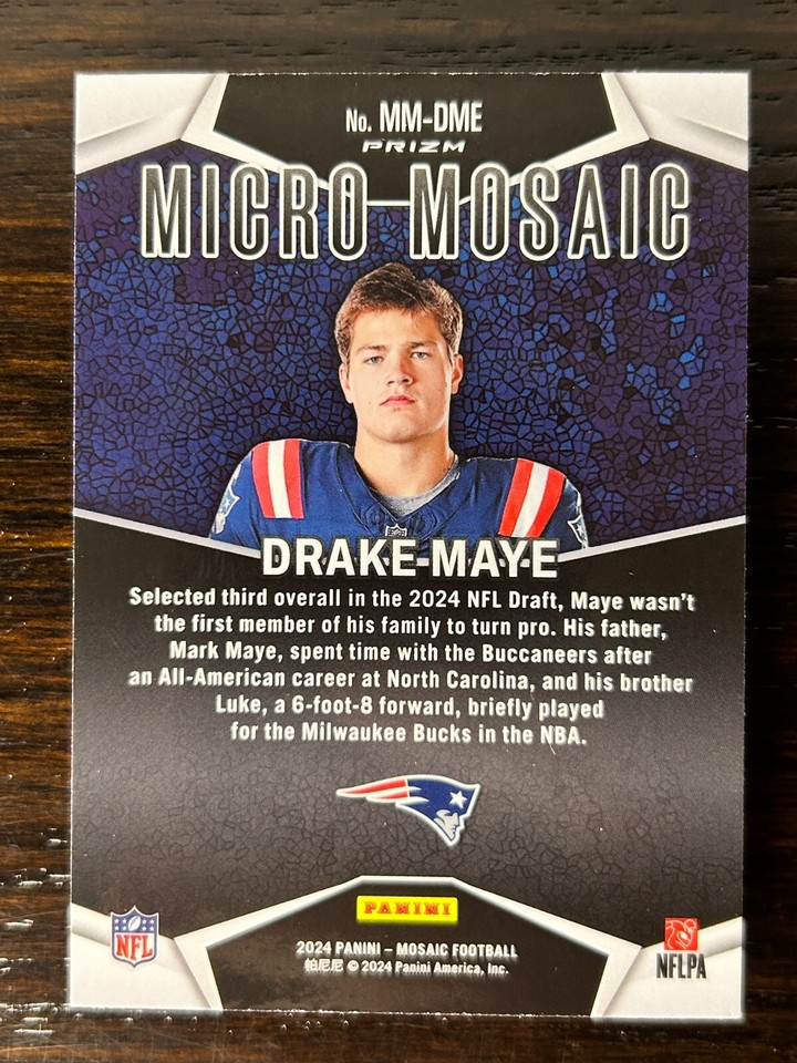 Drake Maye 2024 Mosaic Micro Mosaic Prizm Rookie! SSP Case Hit | eBay