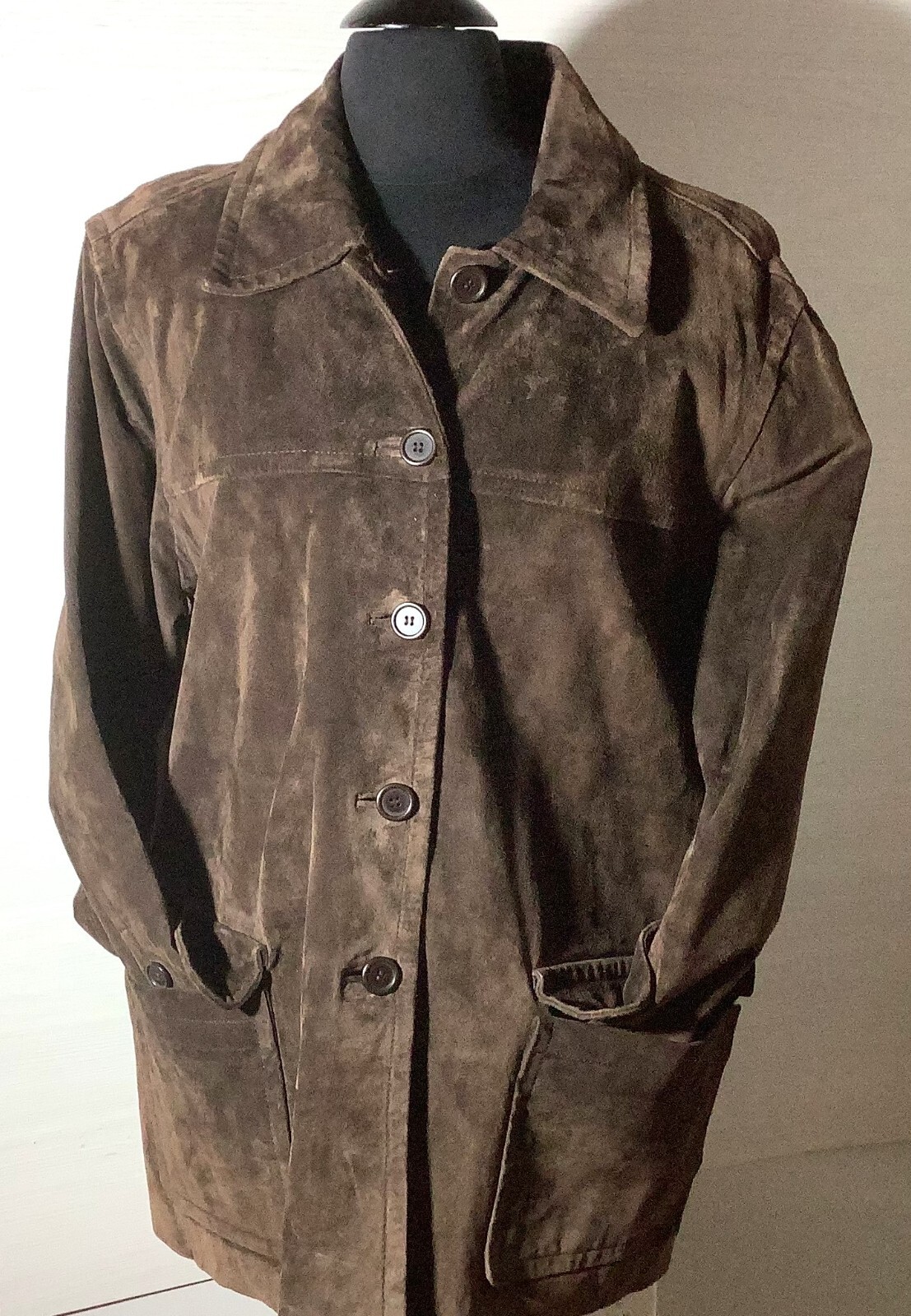 Real Comfort- Brown Suede Leather Jacket- Long- Lined… - Gem