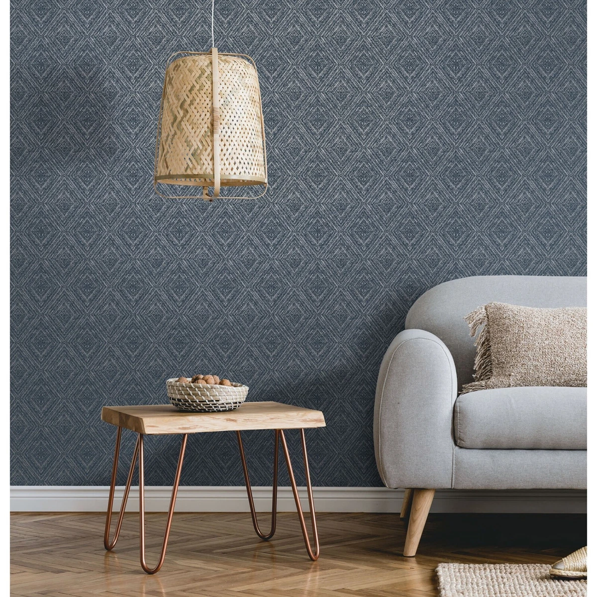 Aztec Pattern Wallpaper Blue