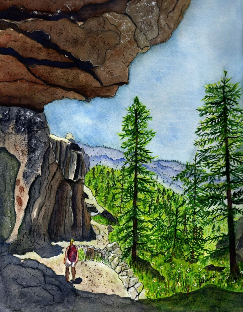 Mountain Cliff Drawing