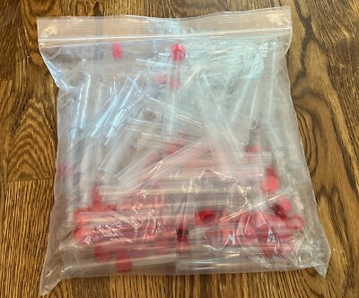 Set of approximately 75- Plastic Tubes - Open Ended w/red Ends Caps | eBay
