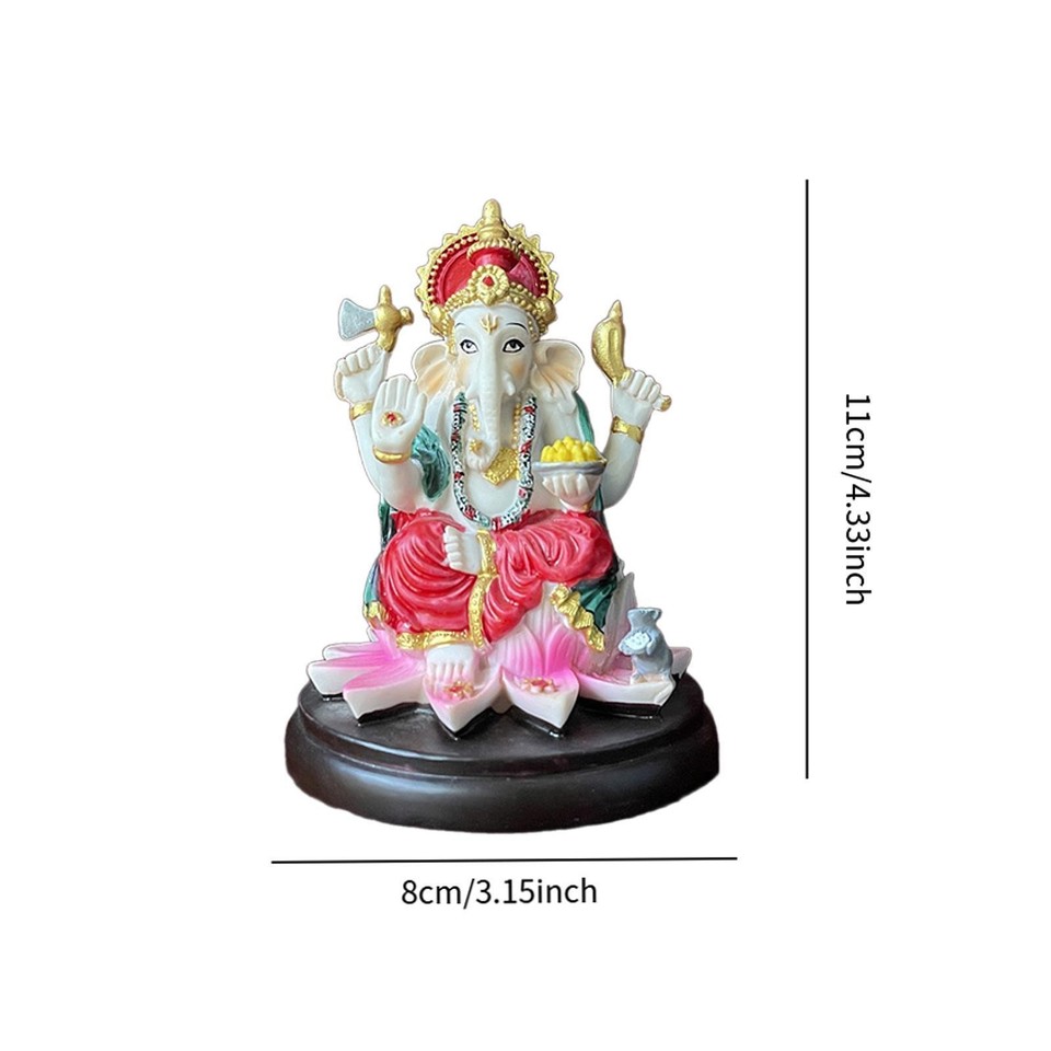 Elephant God Figurine Religious Sculpture Gift Resin Craft Hindu ...